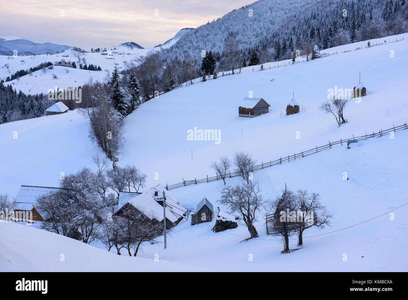 Romanian countryside landscape in winter Stock Photo - Alamy
