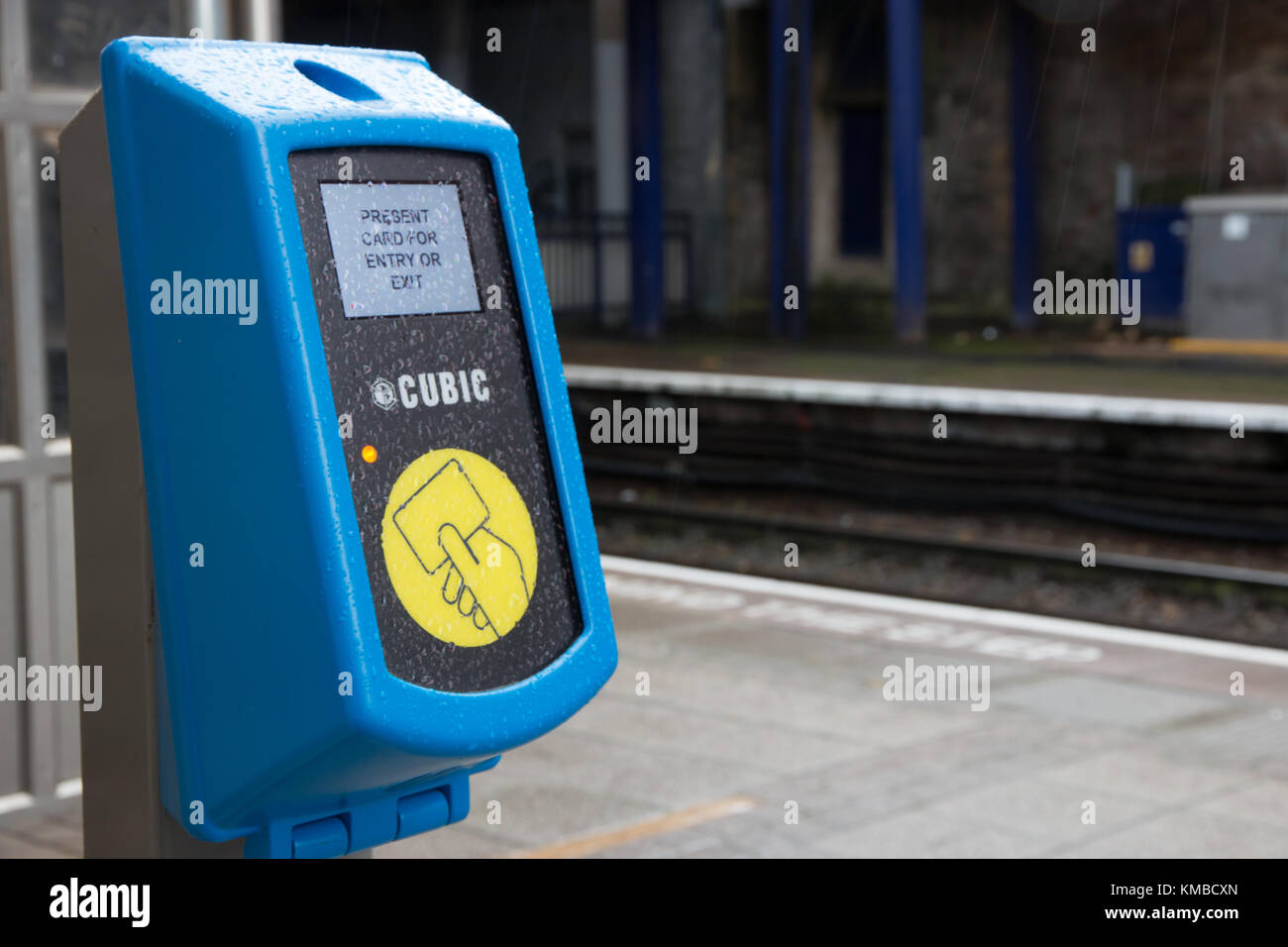 Cubic touch card ticket validation terminal Stock Photo - Alamy