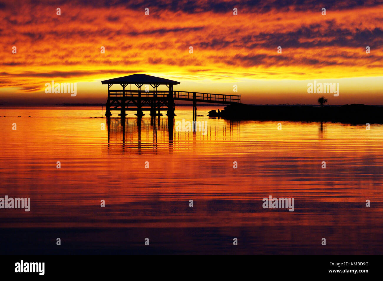 Sunset on St. Joseph Bay Stock Photo - Alamy