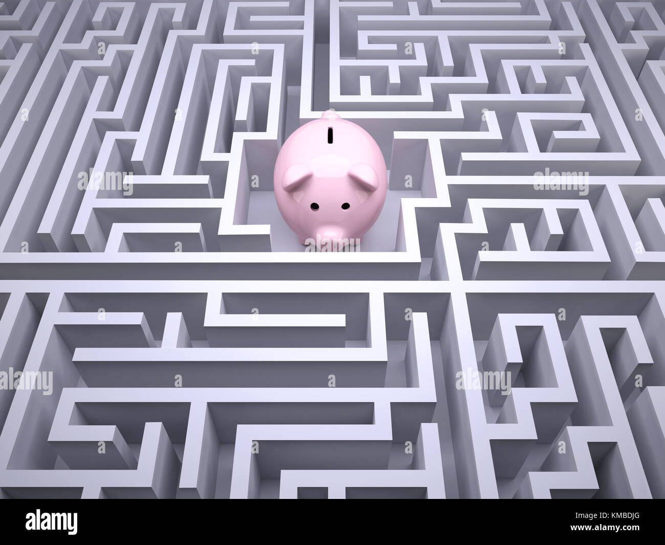 Piggy Bank inside the labyrinth maze, 3d illustration Stock Photo - Alamy