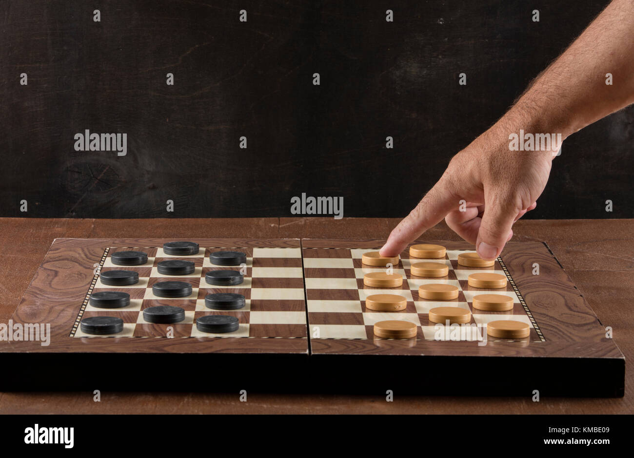 checkerboard with checkers. game concept.board game.hobby.checkers on ...