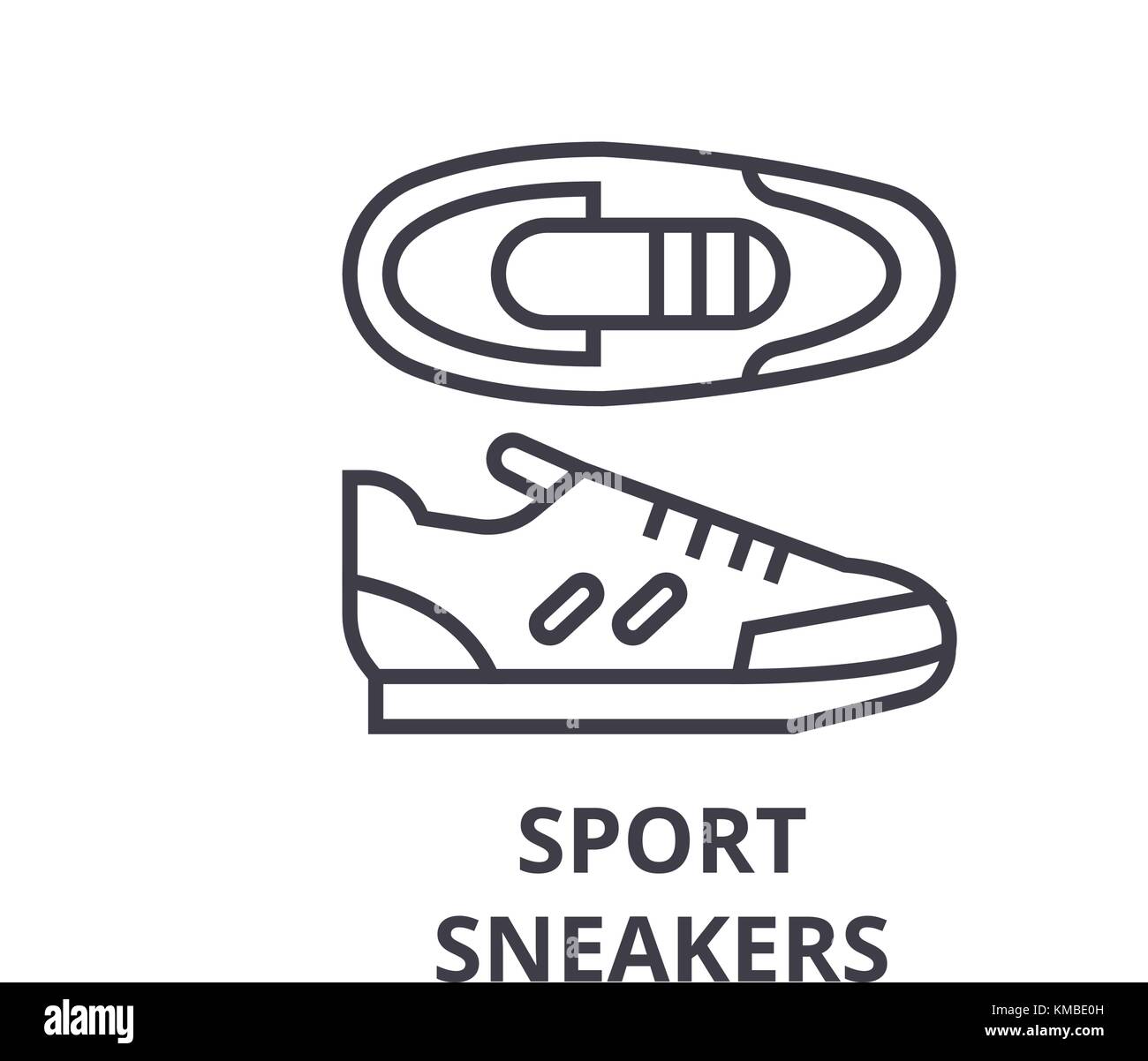 sport sneakers line icon, outline sign, linear symbol, vector, flat ...