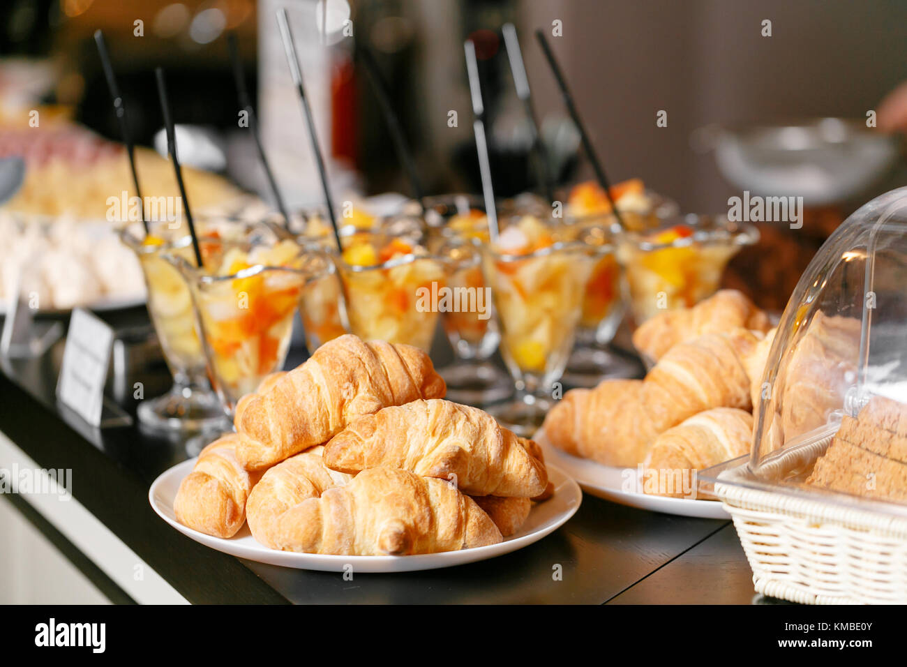 Fresh pastry, crispy morning croissants, hotel breakfast buffet ...