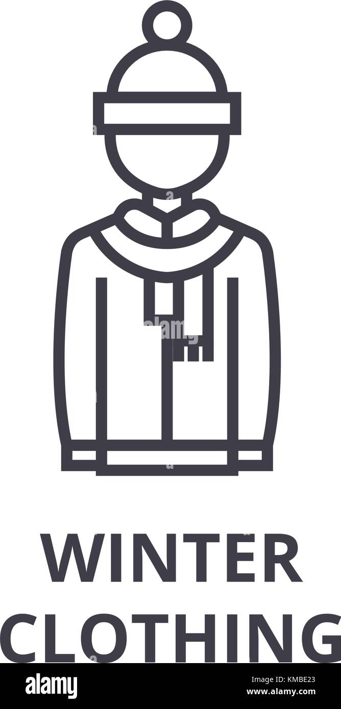 winter clothing line icon, outline sign, linear symbol, vector, flat ...