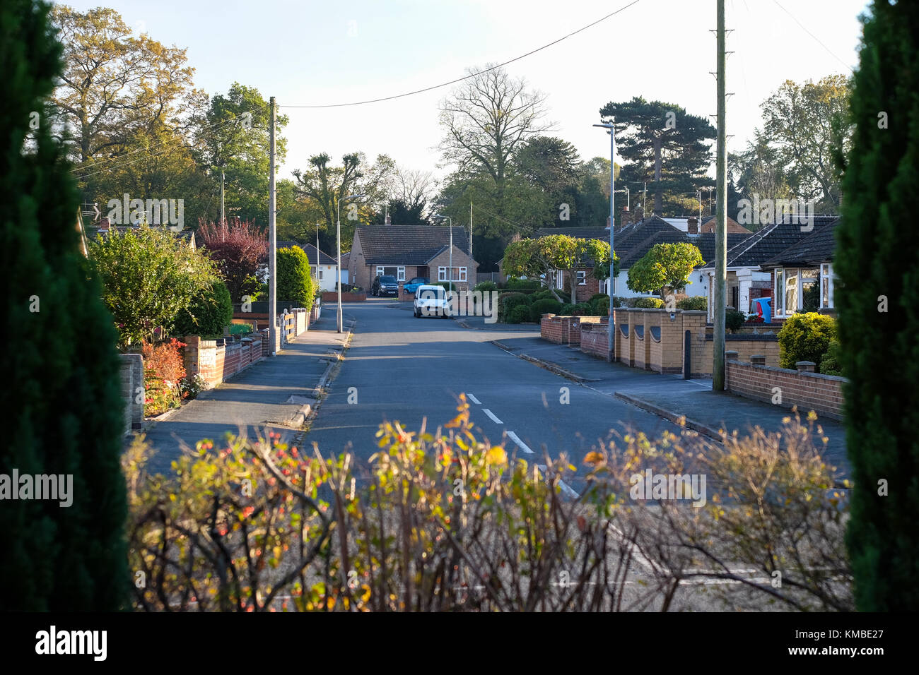 suburban street in england Stock Photo - Alamy
