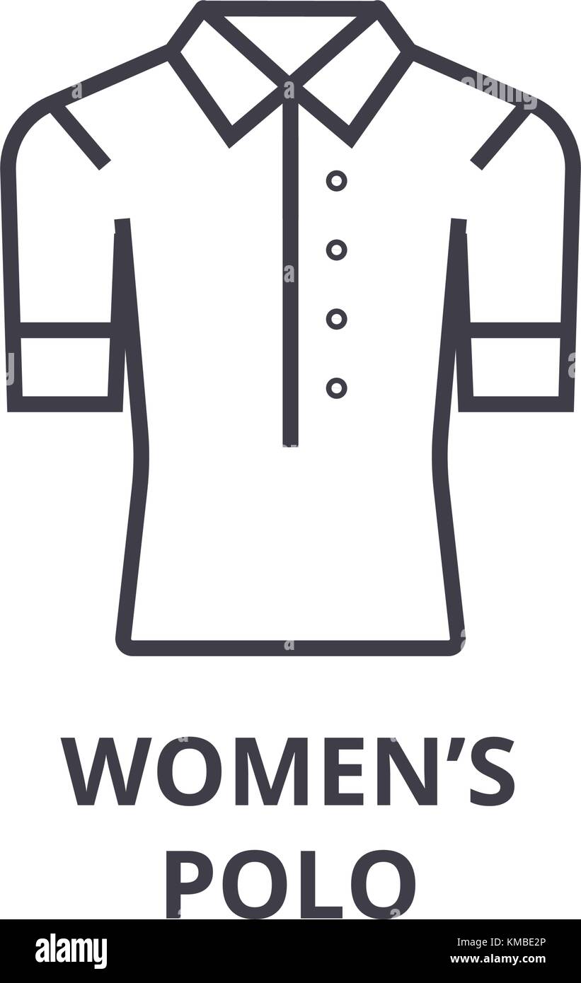 women polo line icon, outline sign, linear symbol, vector, flat ...