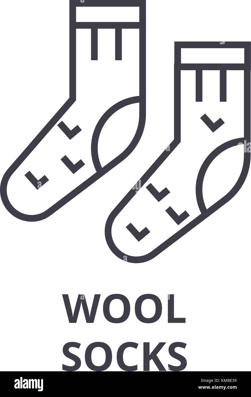 wool socks line icon, outline sign, linear symbol, vector, flat ...