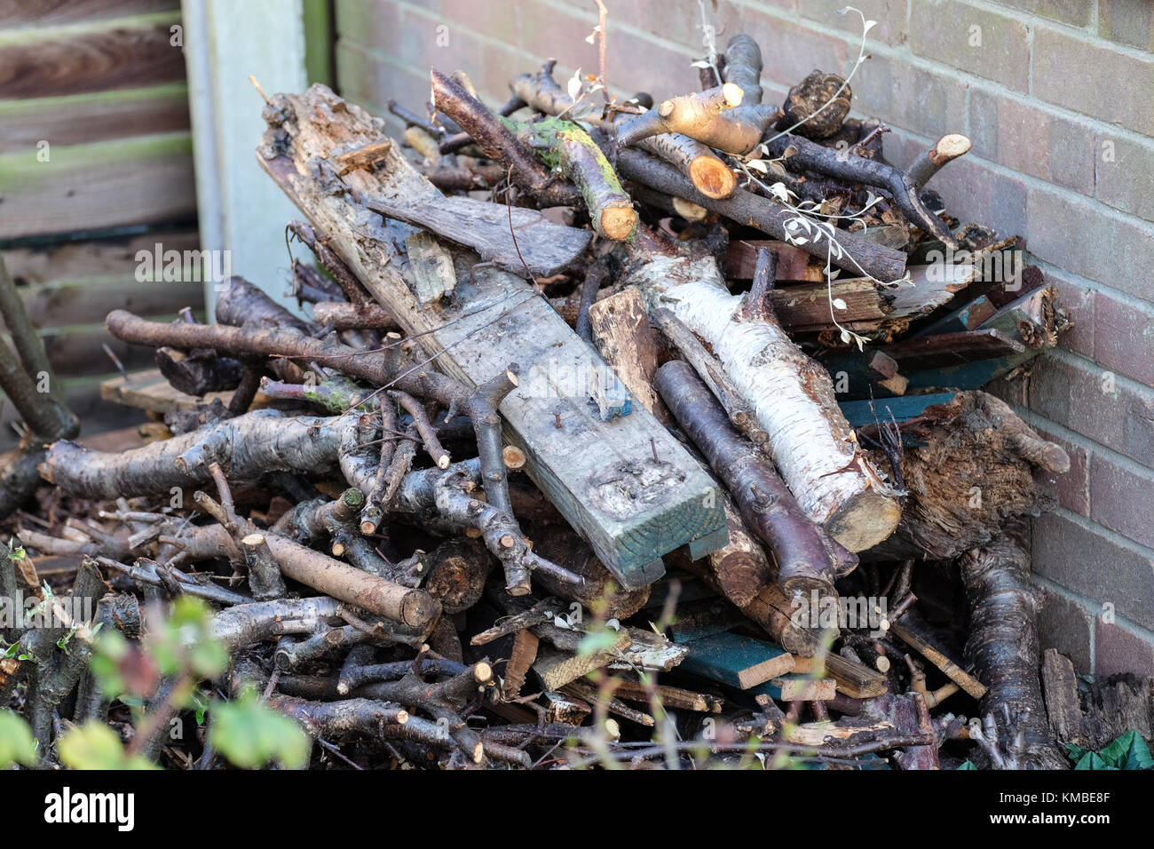 Log pile garden hi-res stock photography and images - Alamy