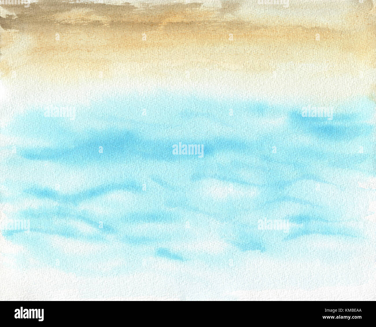 Ocean watercolor hand painting illustration Stock Photo - Alamy