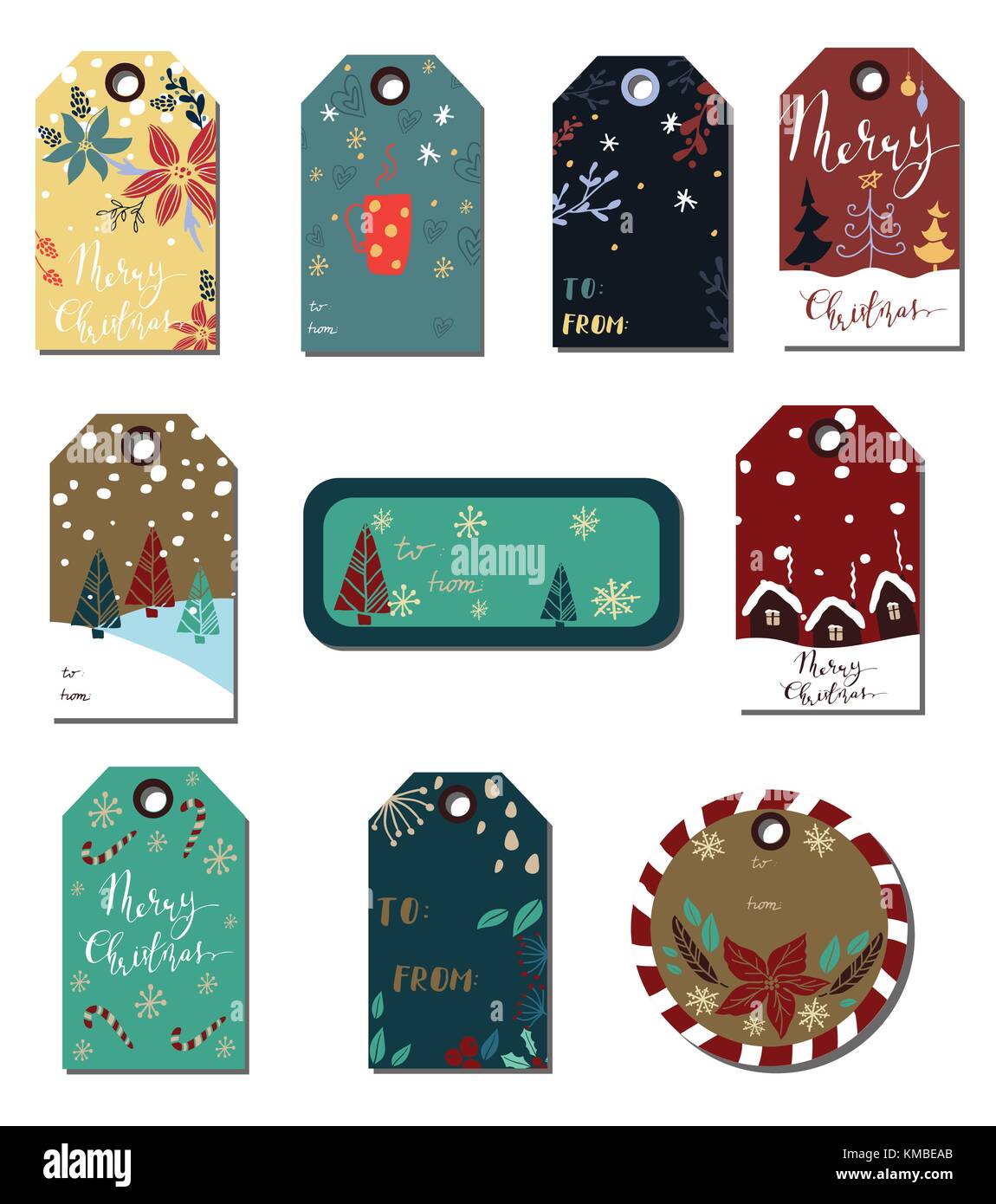 Christmas gift tags set Stock Vector Image & Art - Alamy