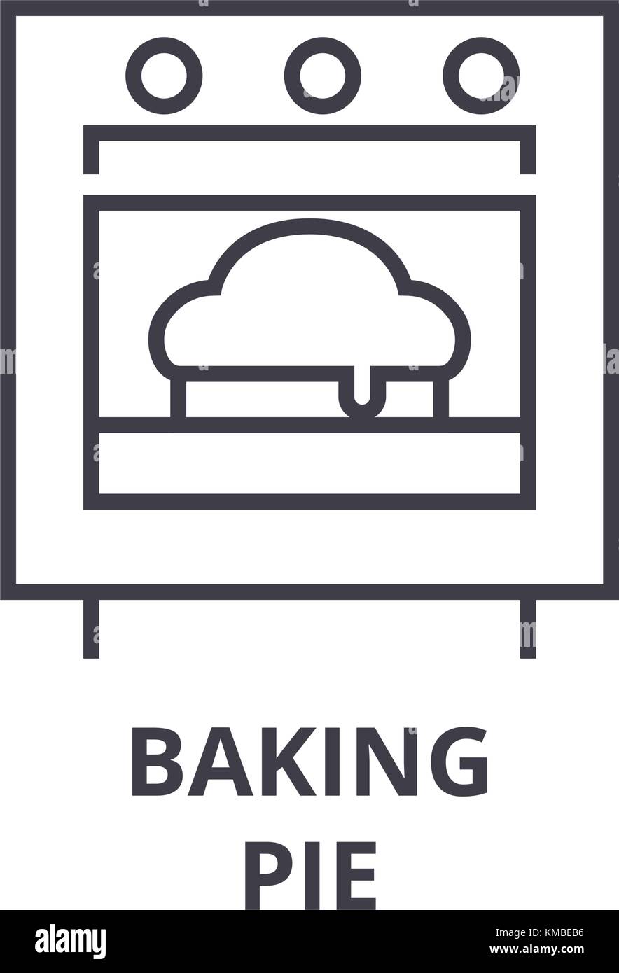 baking pie line icon, outline sign, linear symbol, vector, flat ...
