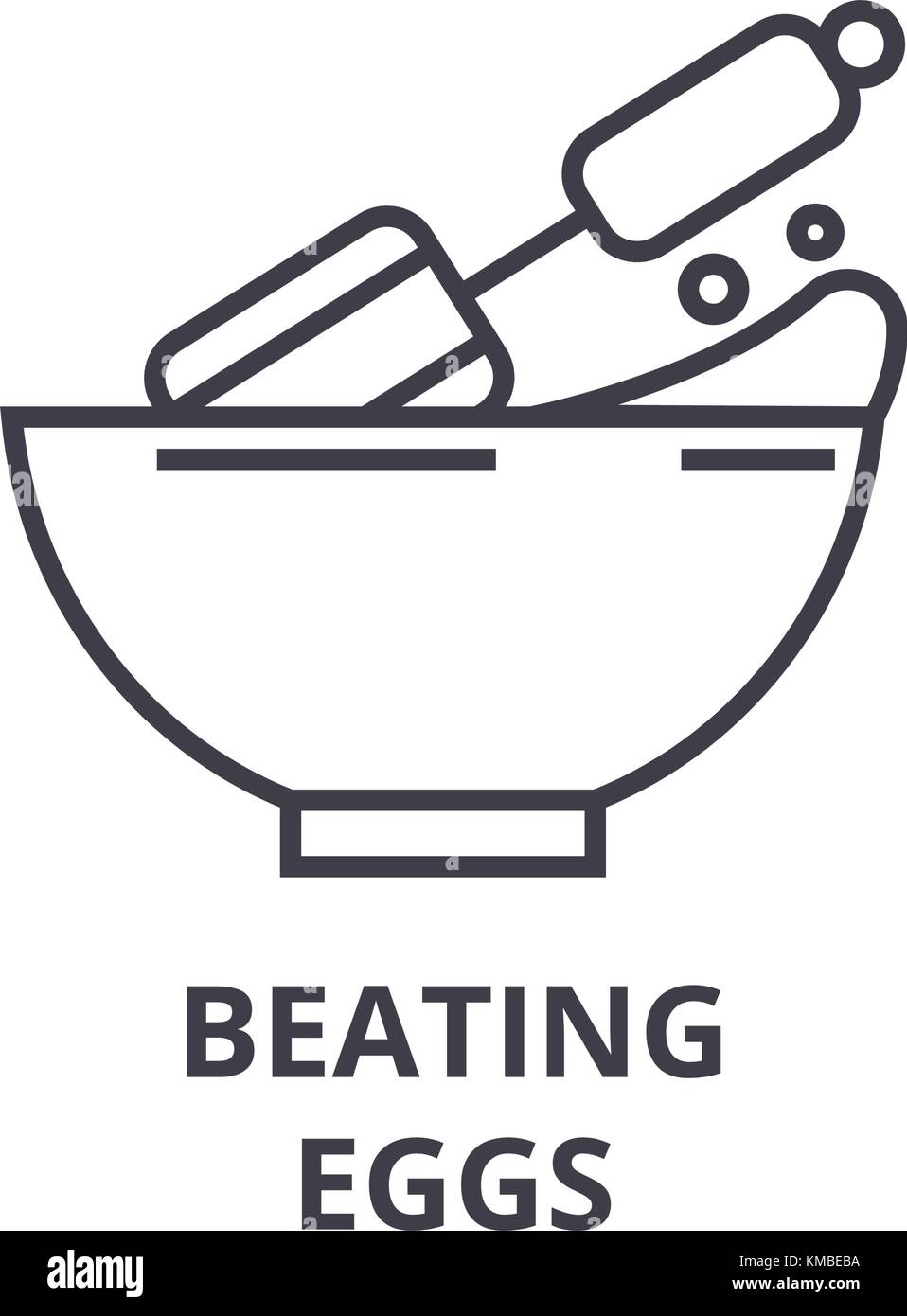 beating eggs line icon, outline sign, linear symbol, vector, flat ...
