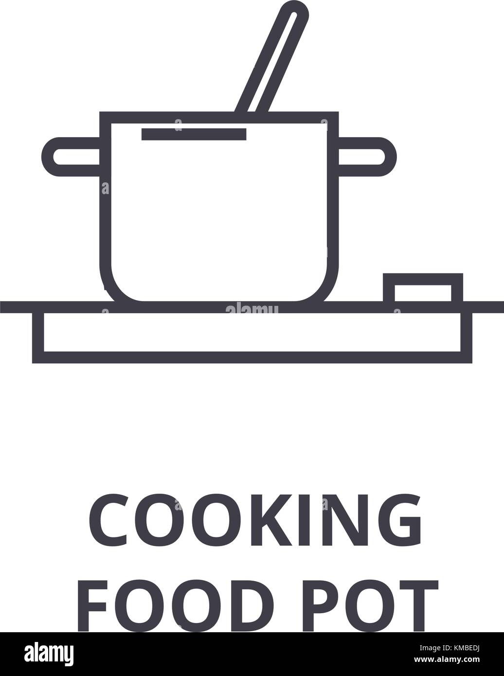 cooking food pot line icon, outline sign, linear symbol, vector, flat ...