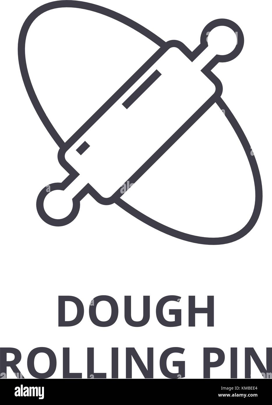 dough rolling pin line icon, outline sign, linear symbol, vector, flat ...
