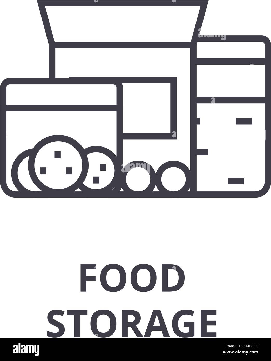 food storage line icon, outline sign, linear symbol, vector, flat ...