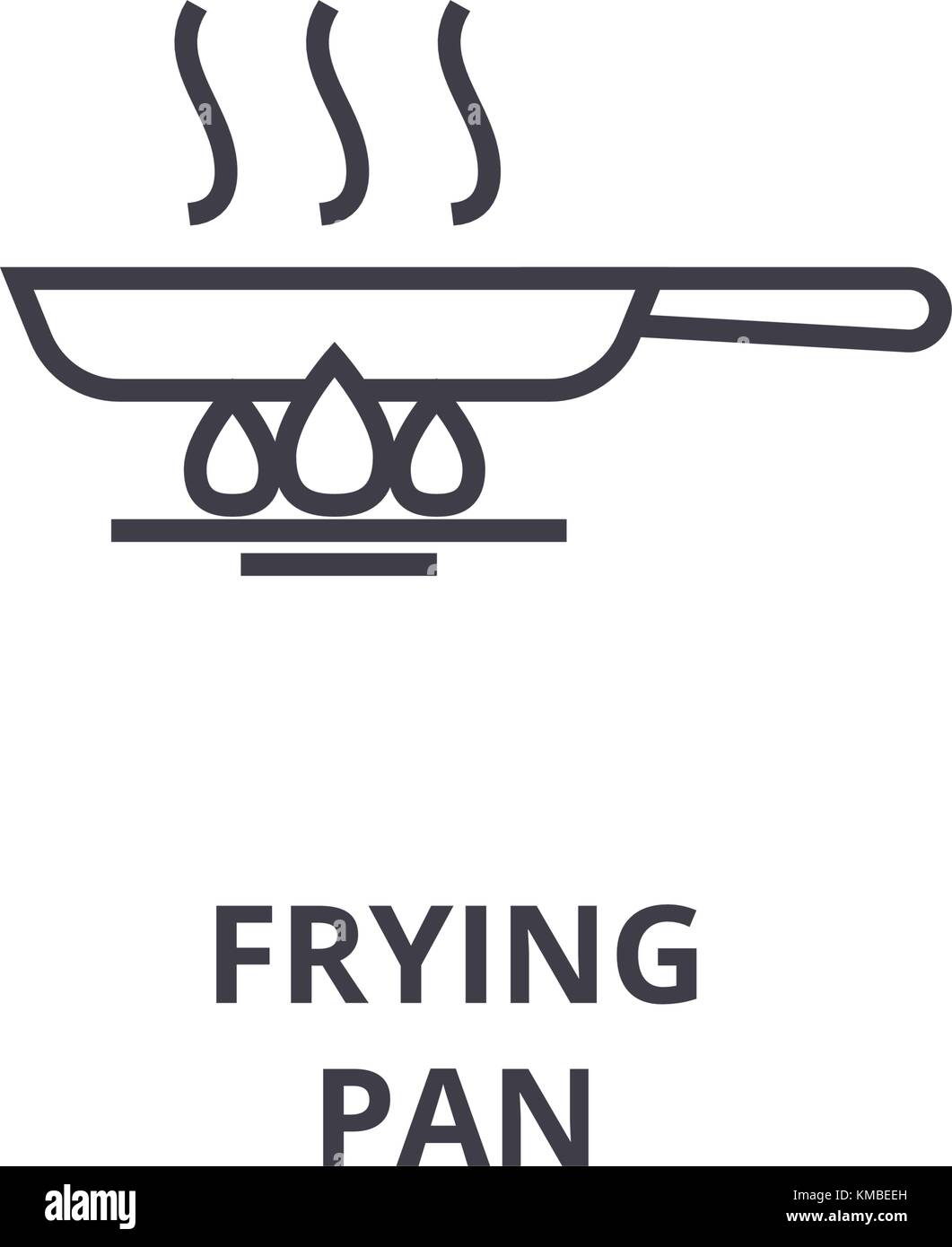 frying pan line icon, outline sign, linear symbol, vector, flat ...