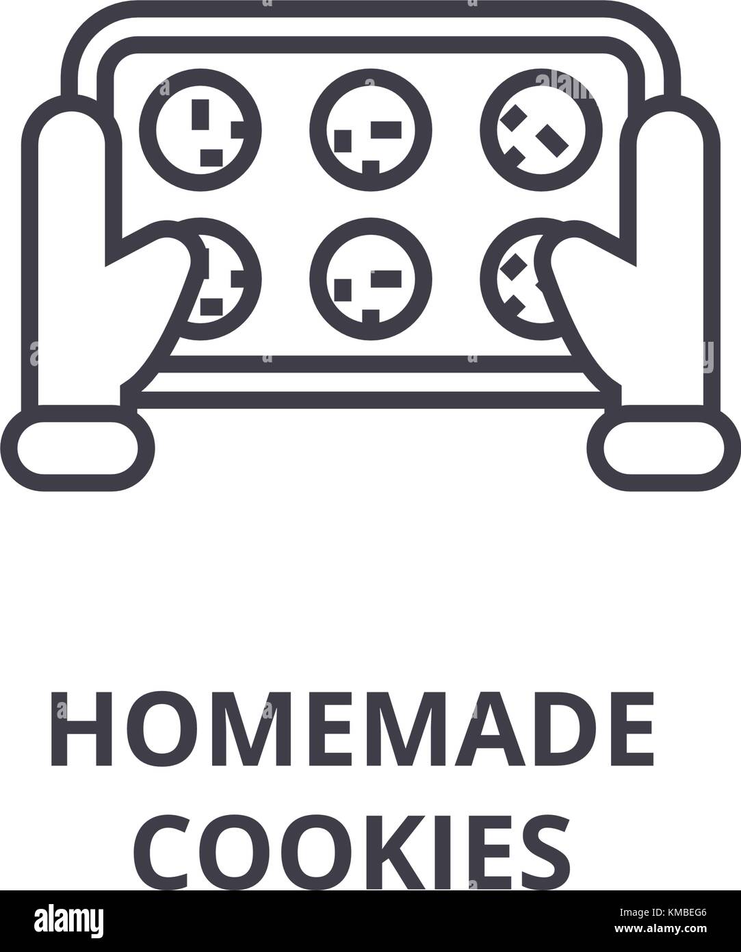 homemade cookies line icon, outline sign, linear symbol, vector, flat ...