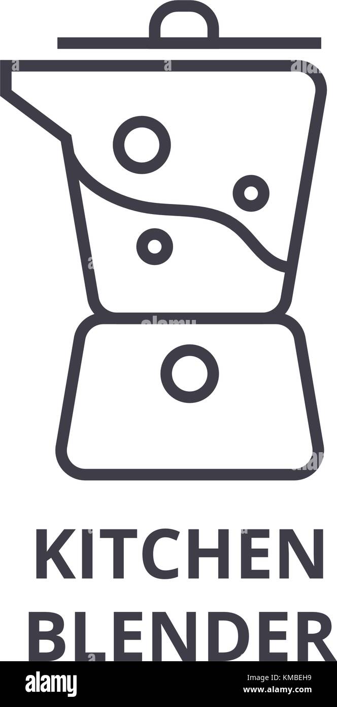 kitchen blender line icon, outline sign, linear symbol, vector, flat ...