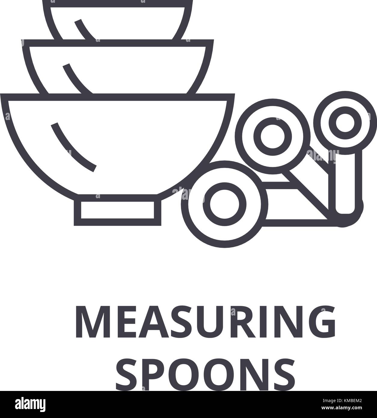 measuring spoons line icon, outline sign, linear symbol, vector, flat ...