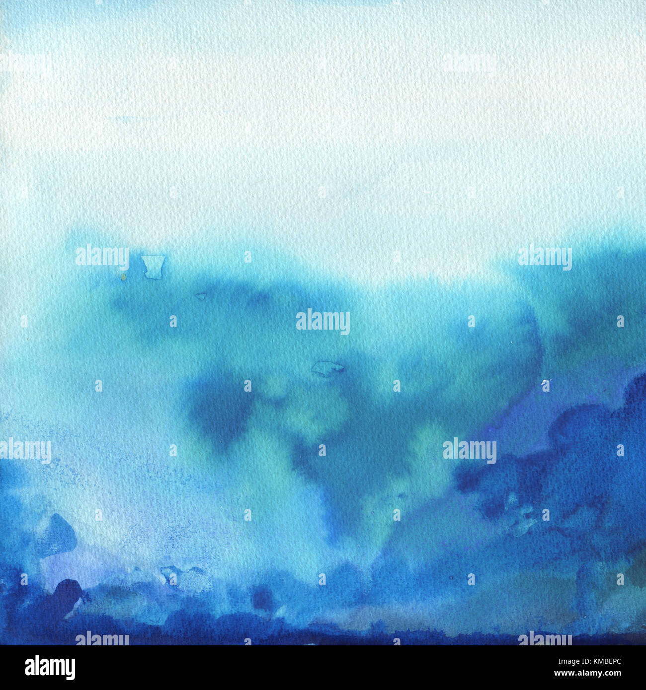 Ocean watercolor hand painting illustration Stock Photo - Alamy