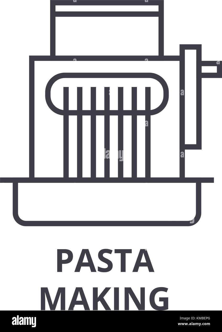 pasta making line icon, outline sign, linear symbol, vector, flat ...