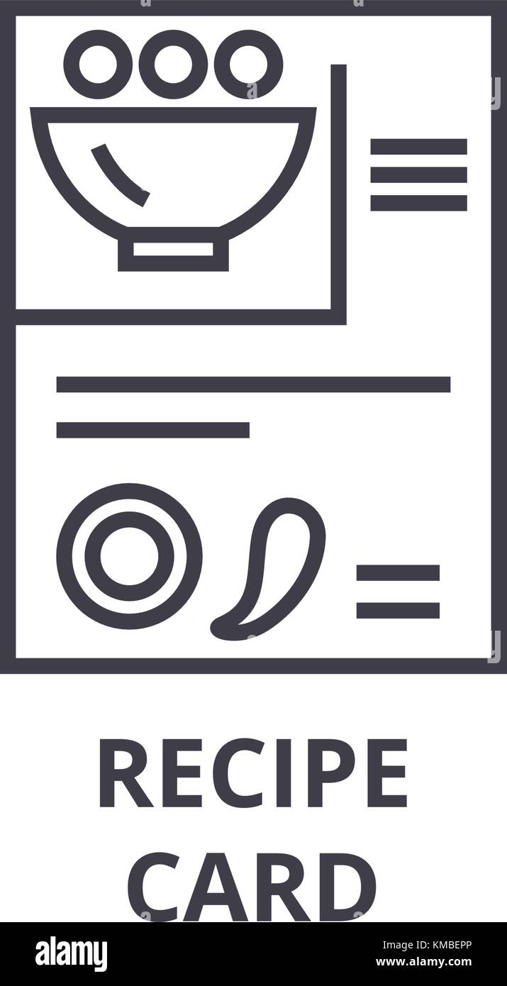 recipe card line icon, outline sign, linear symbol, vector, flat ...