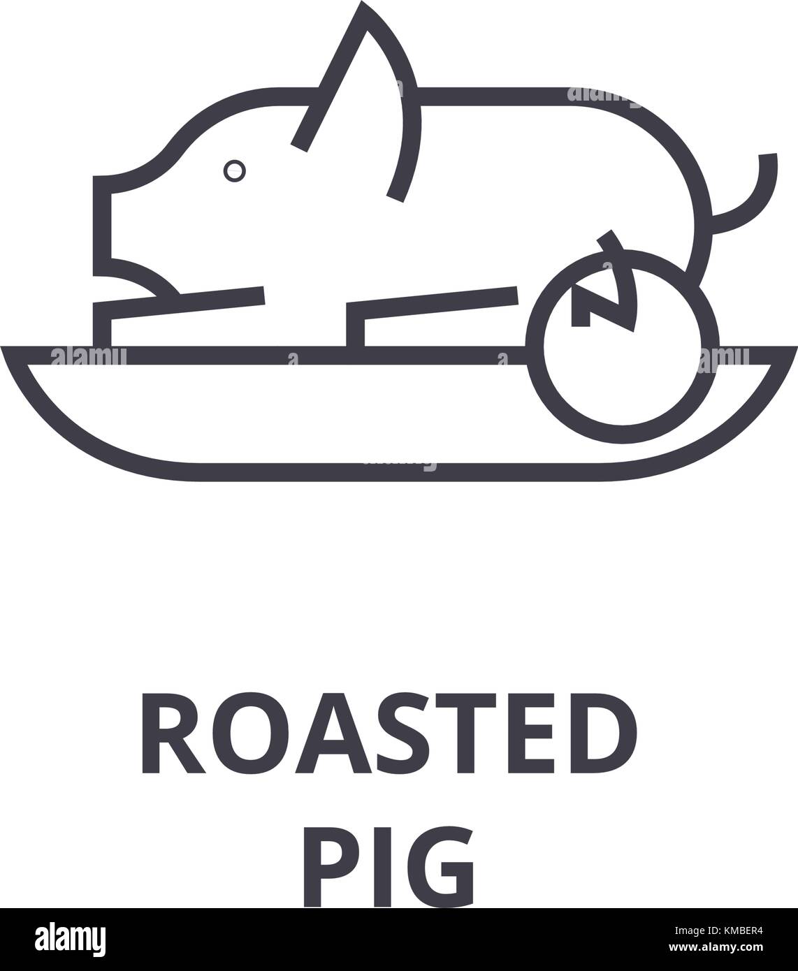 roasted pig line icon, outline sign, linear symbol, vector, flat ... roasted pig line icon, outline sign, linear symbol, vector, flat ...