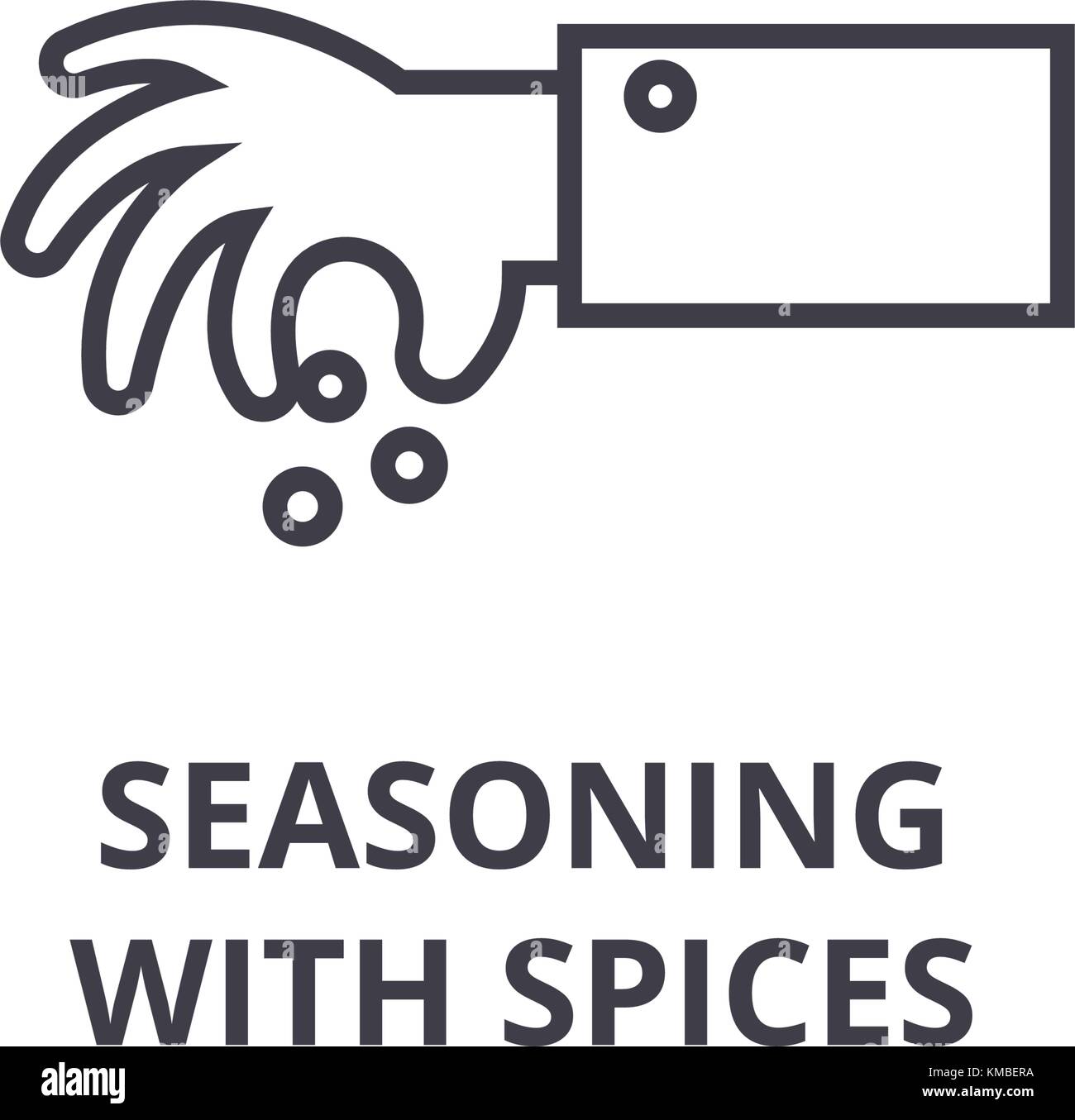 seasoning with spices line icon, outline sign, linear symbol, vector ...