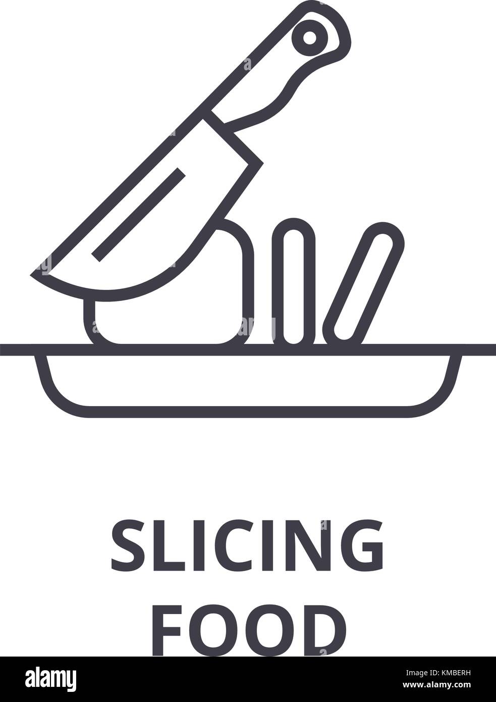 slicing food line icon, outline sign, linear symbol, vector, flat ...