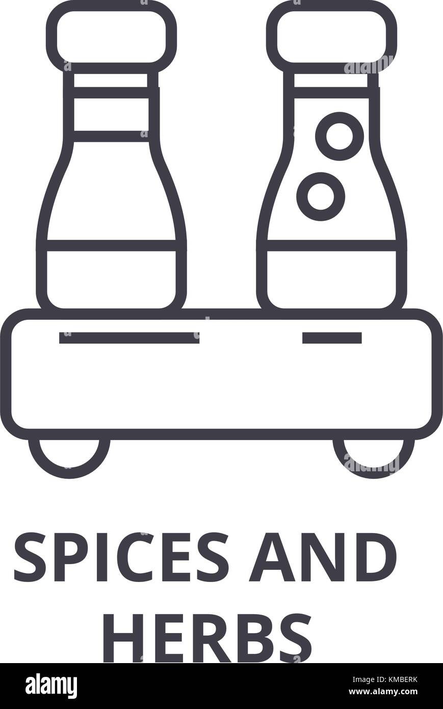 spices and herbs line icon, outline sign, linear symbol, vector, flat ...