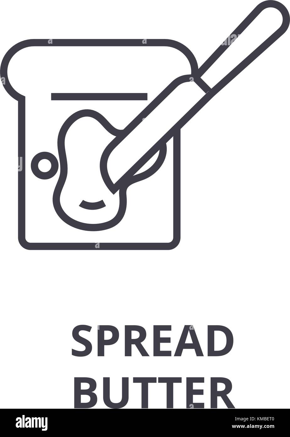 spread butter line icon, outline sign, linear symbol, vector, flat ...