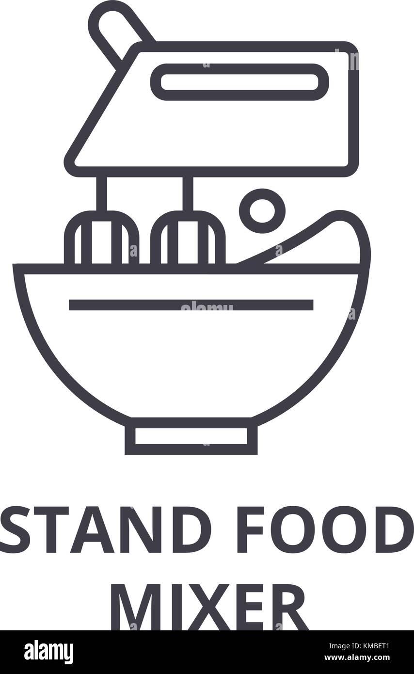 stand food mixer line icon, outline sign, linear symbol, vector, flat ...