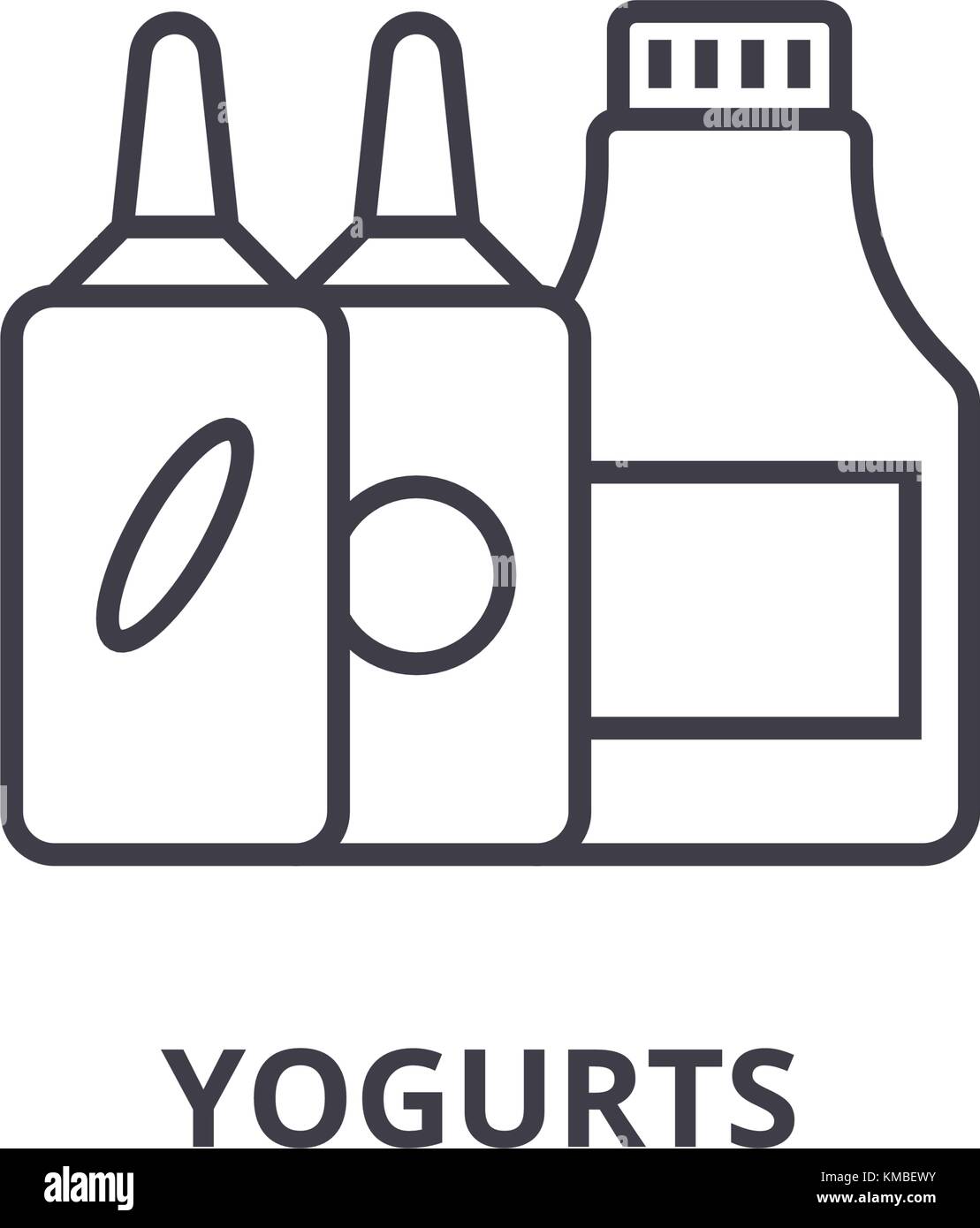 yogurts line icon, outline sign, linear symbol, vector, flat ...