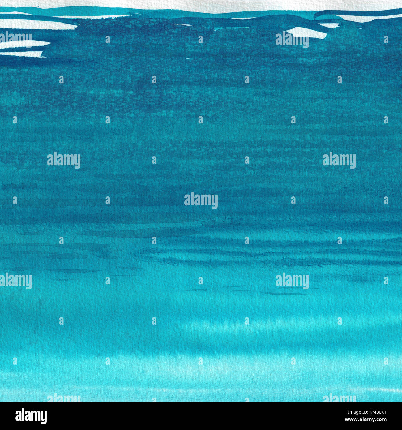 Ocean watercolor hand painting illustration Stock Photo - Alamy