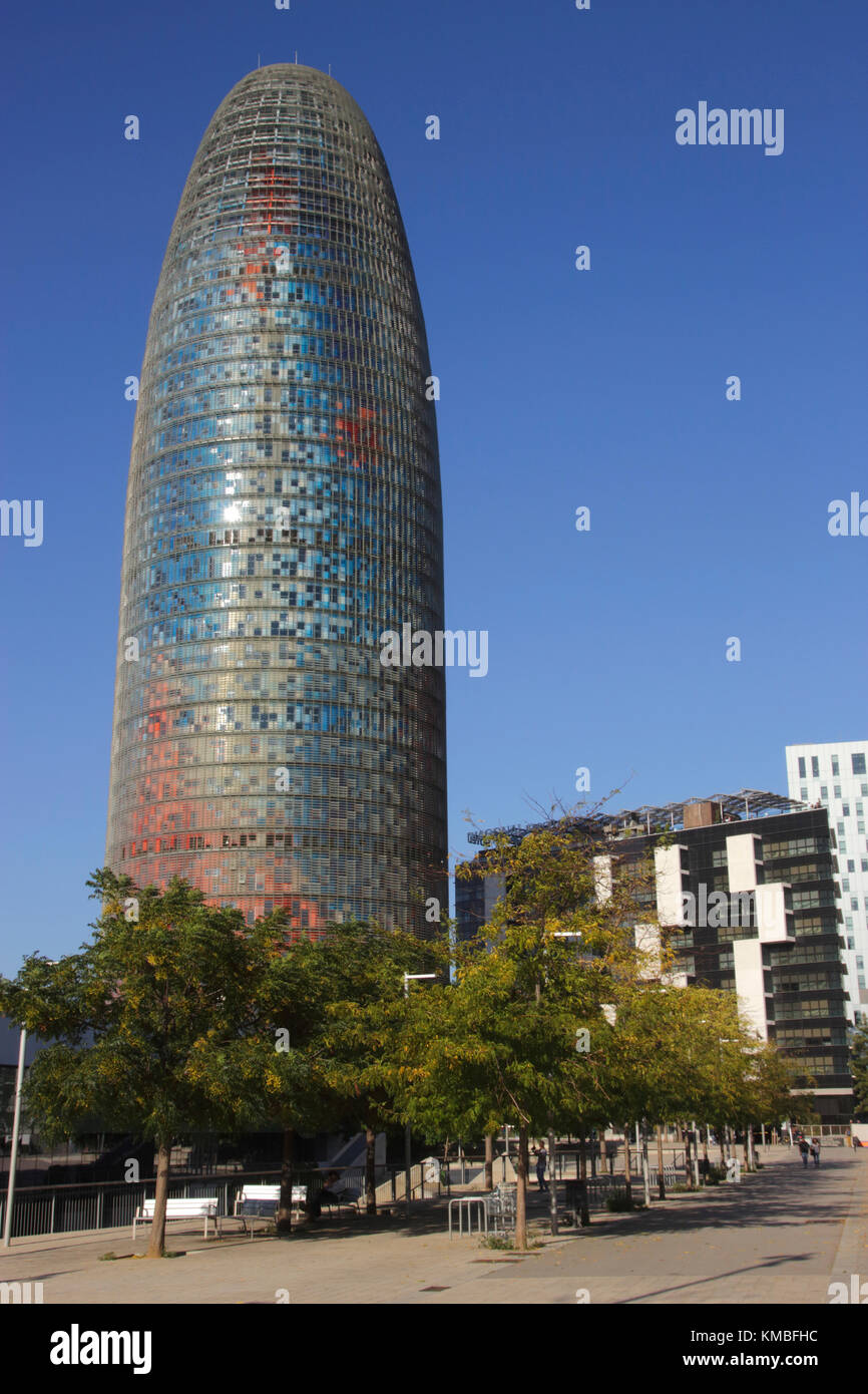 Torre Agbar Barcelona Spain Stock Photo - Alamy