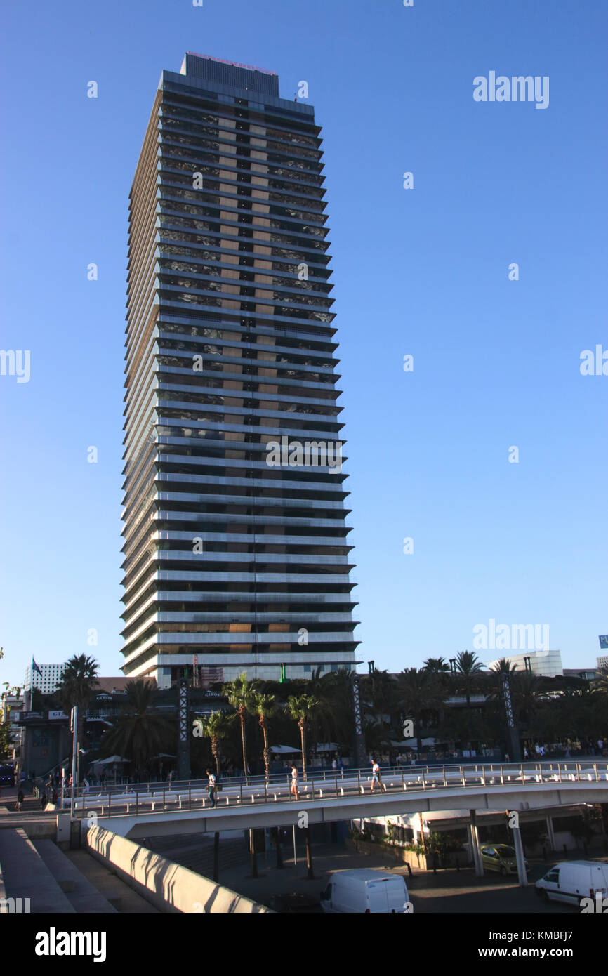 Torre Mapfre office tower Villa Olimpica Barcelona Spain Stock Photo ...