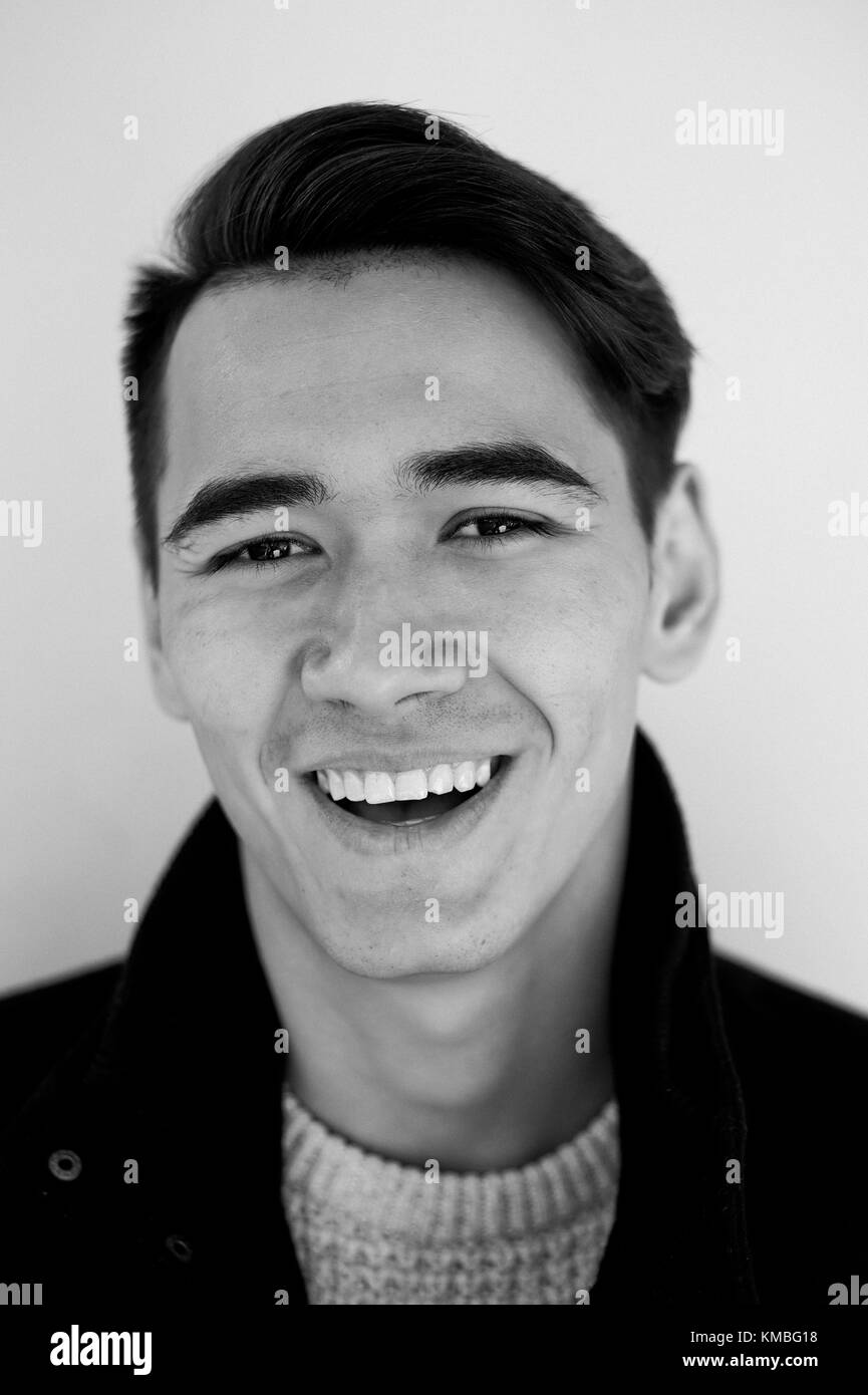 Real happy emotion Black and White Stock Photos & Images - Alamy