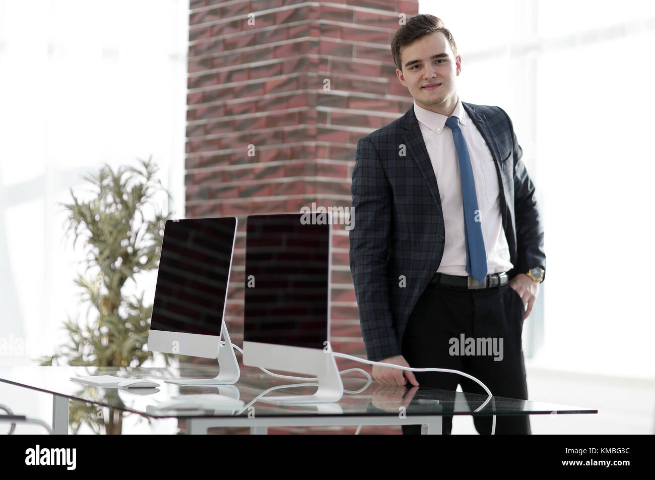 businessman in his new office Stock Photo - Alamy