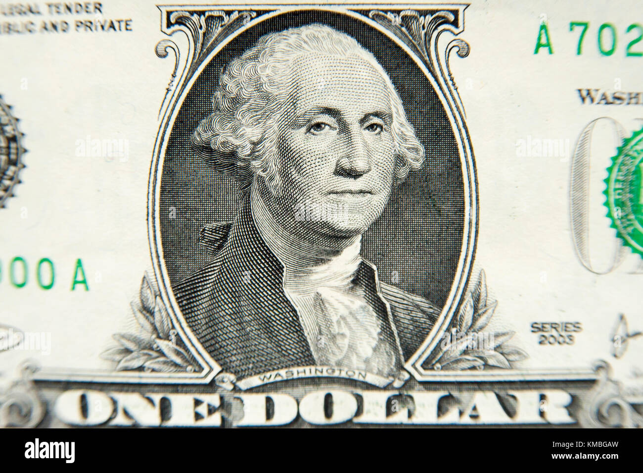 The United States one-dollar bill ($1) with George Washington ...