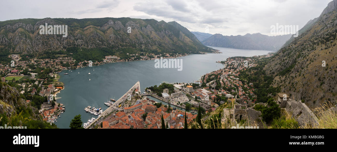 Panoramic view of Kotor bay, Montenegro Stock Photo - Alamy