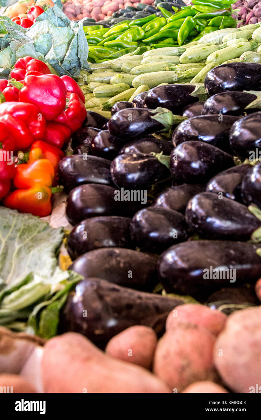 Fresh vegetables on a market Stock Photo - Alamy