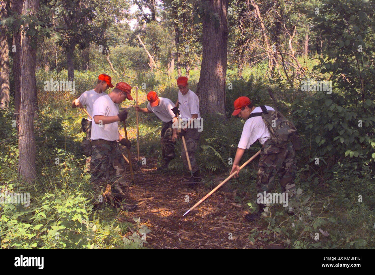 Badger Challenge cadets work on a walking trail near the Wisconsin ...