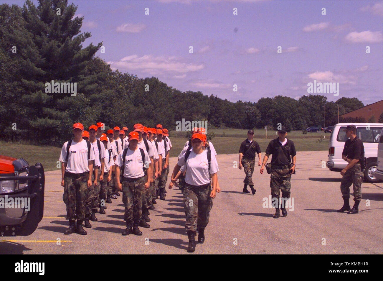 Badger Challenge cadets march near the Wisconsin Military Academy in ...