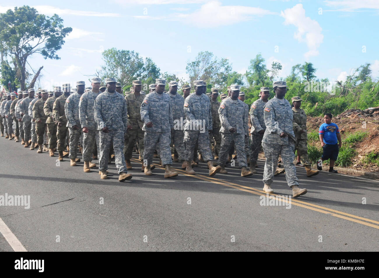 Soldiers from the Virgin Islands National Guard march in the Veteran’s ...