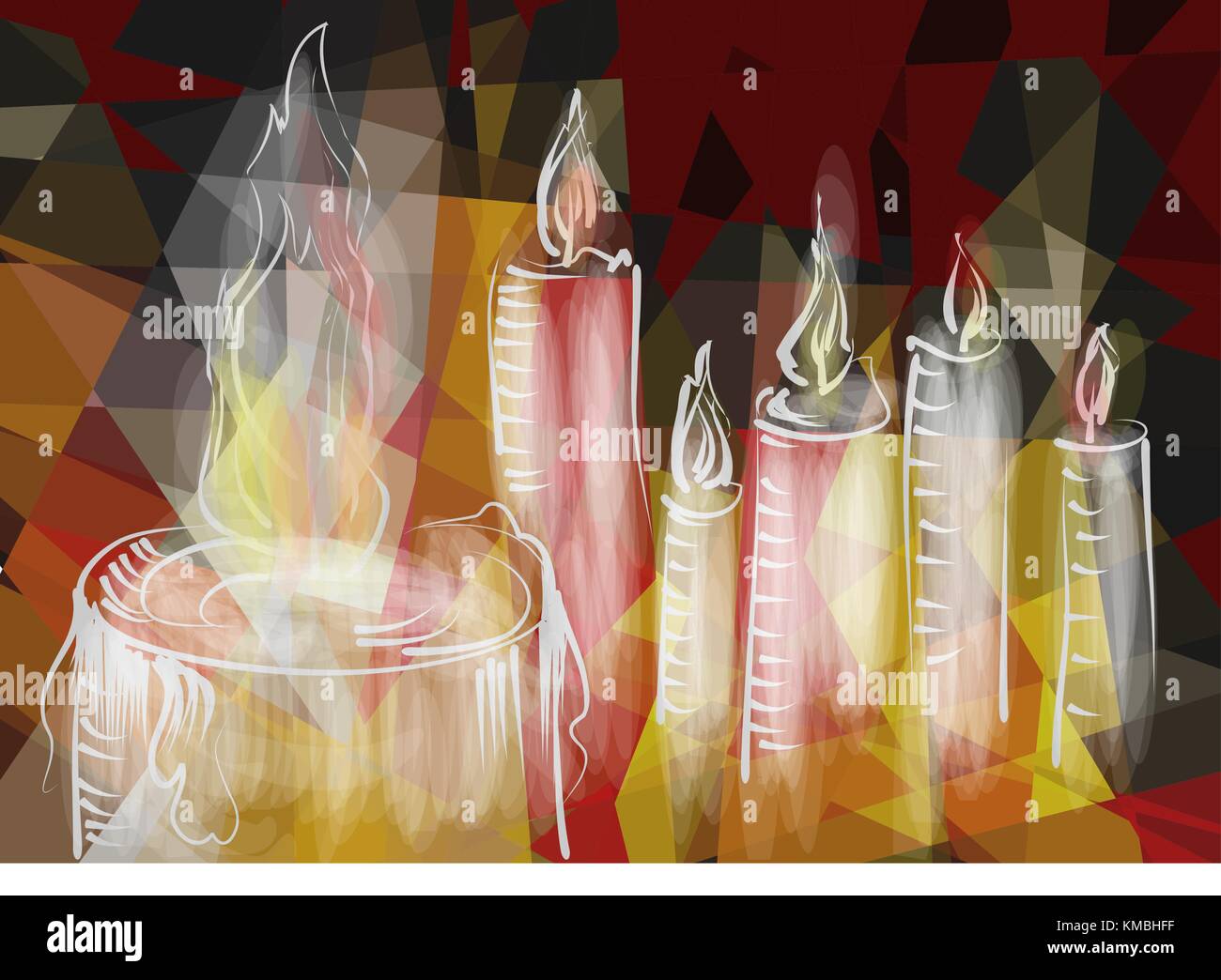 abstract burning candles on multcolor background Stock Vector Image ...