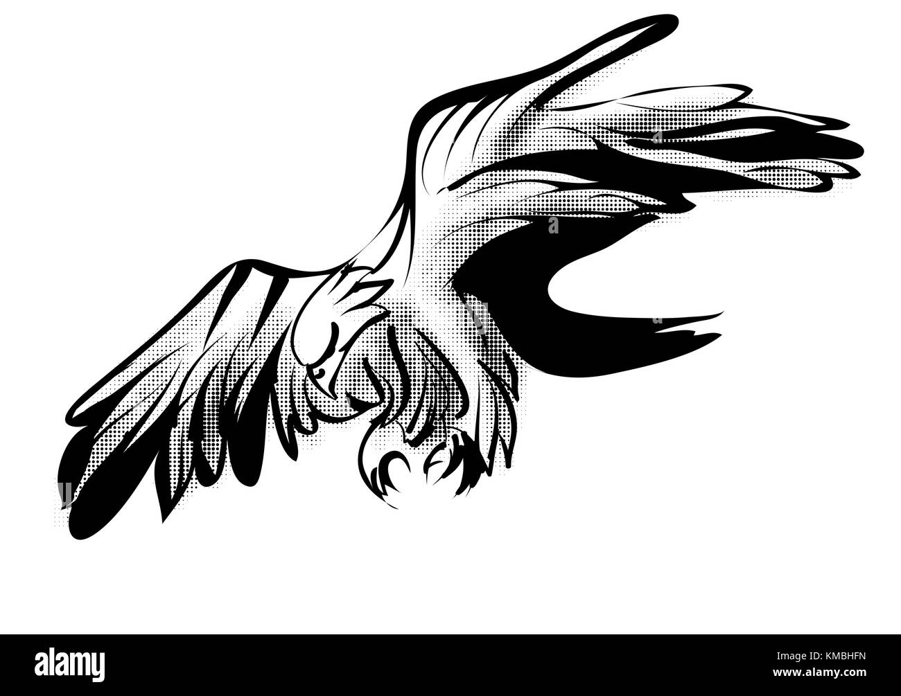 abstract eagle flying. bird isolated on a white background Stock Vector ...