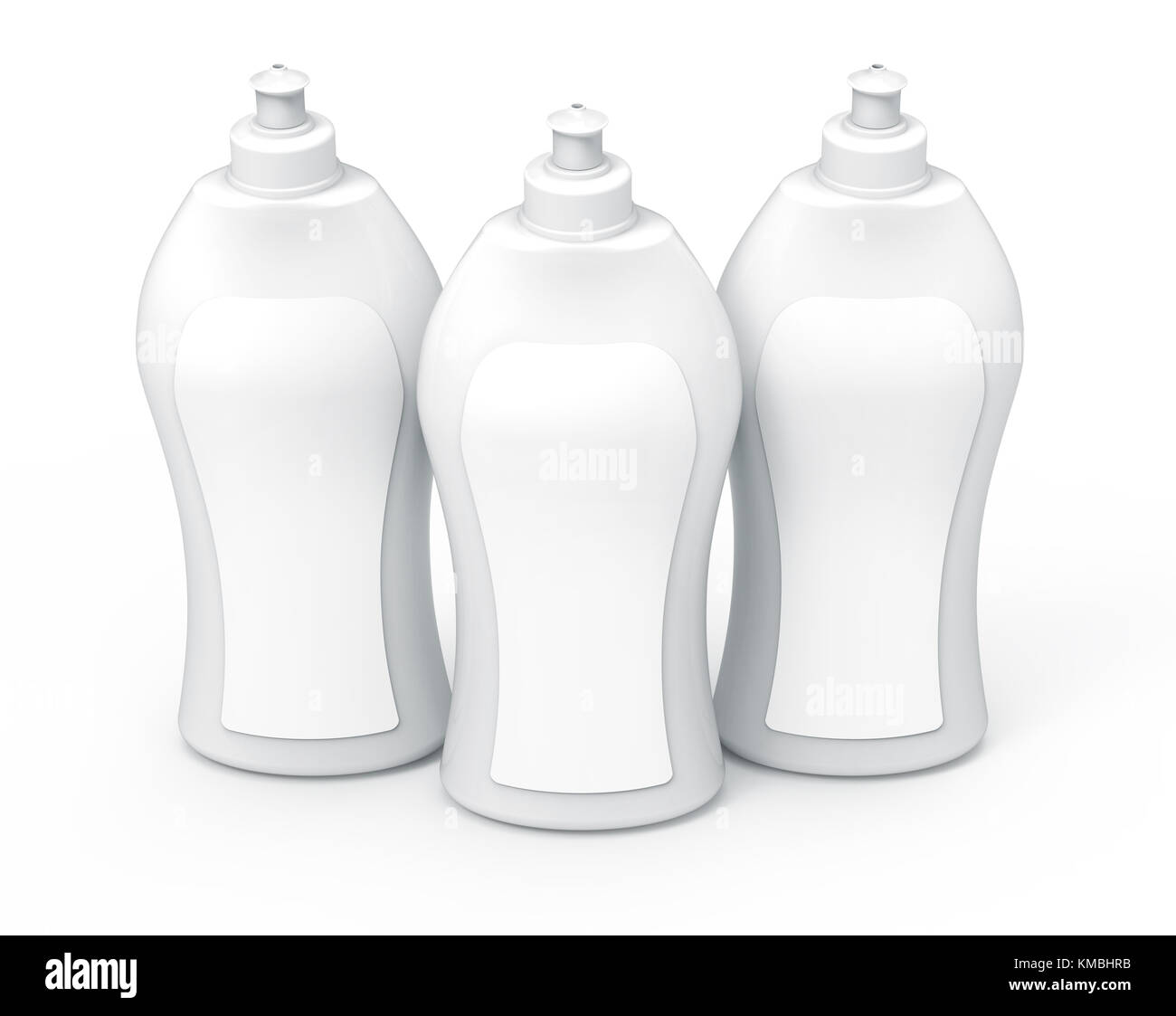 Dishwashing bottle mockup, 3d rendering kitchenware template, white ...