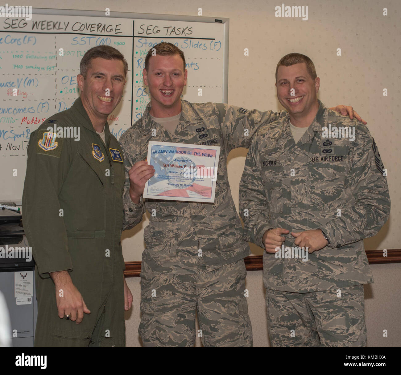 U.S. Air Force Col. John M. Klein, 60th Air Mobility Wing commander ...