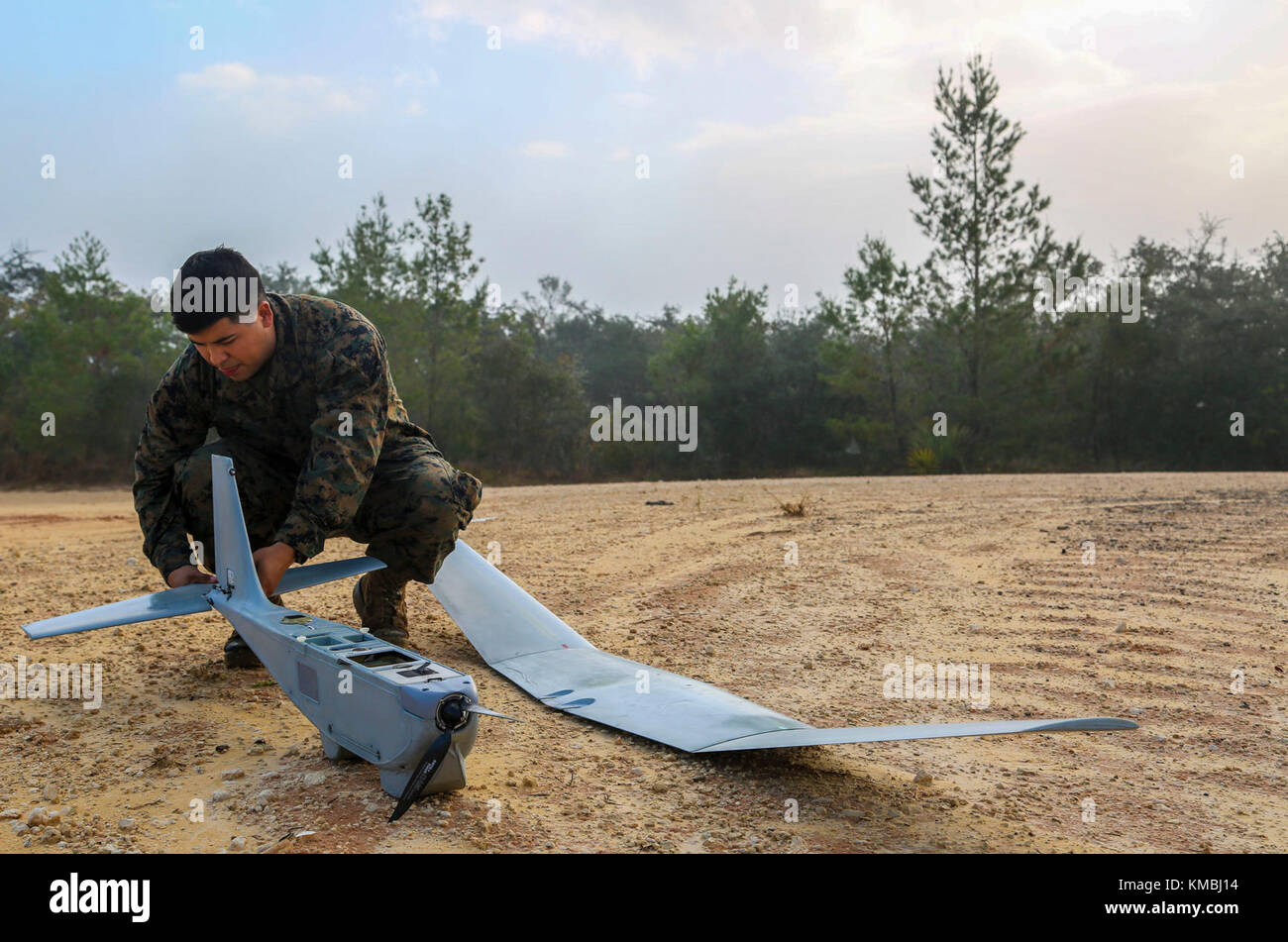 A U.S. Marine with the 26th Marine Expeditionary Unit (MEU) assembles ...