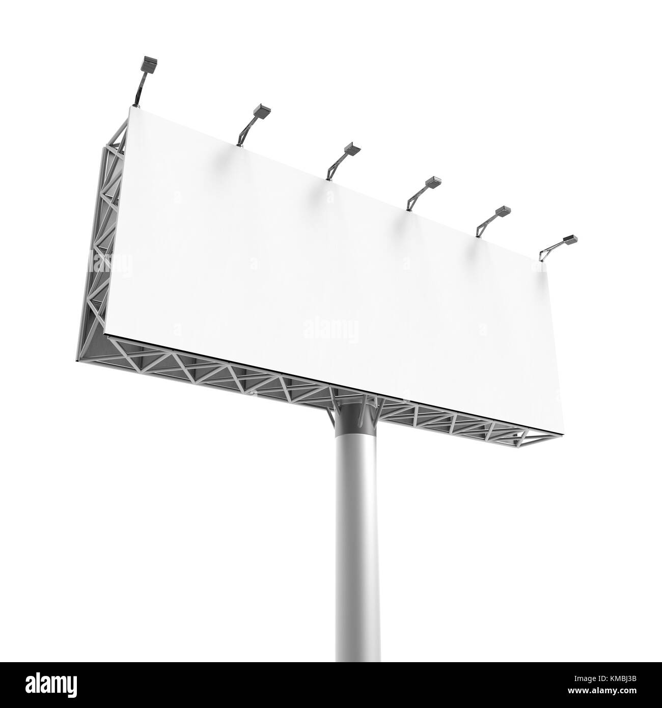 3D rendering billboard, close up look at blank outdoor advertising ...